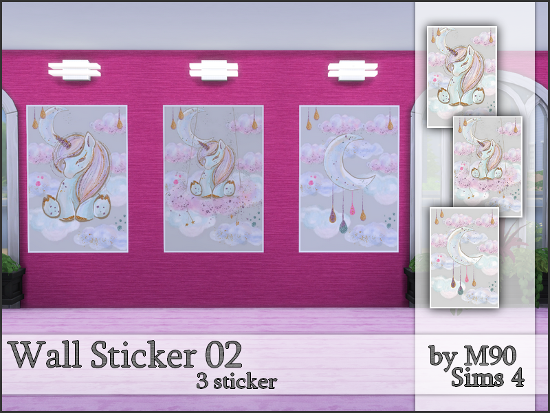 The Sims Resource | M90 Wall Sticker 02 - 03