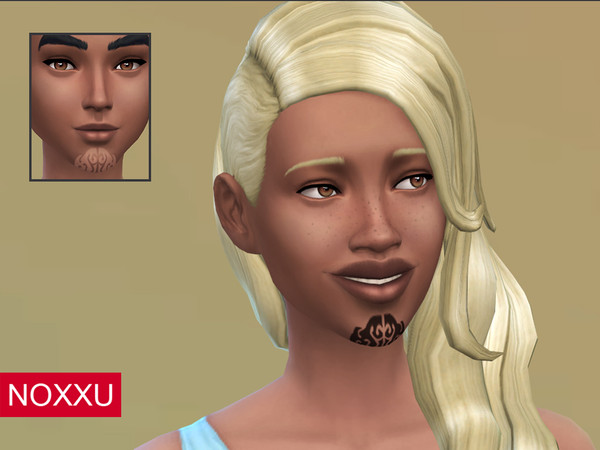 The Sims Resource | Tribal chin tattoo V2