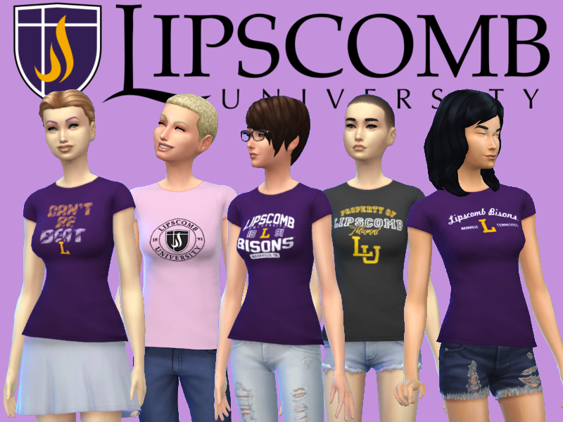 The Sims Resource | Lipscomb University female tee shirt