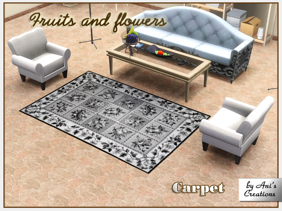 The Sims Resource | Fruits and flowers carpet by Ani's Creations