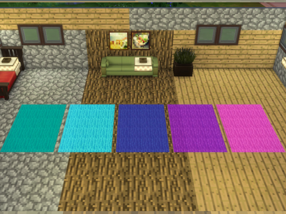 The Sims Resource | Minecraft Wool Rug - Cool Edition