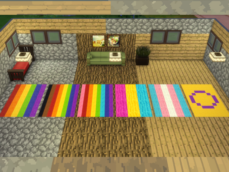 The Sims Resource - Minecraft Wool Rug - Pride Edition Part 1