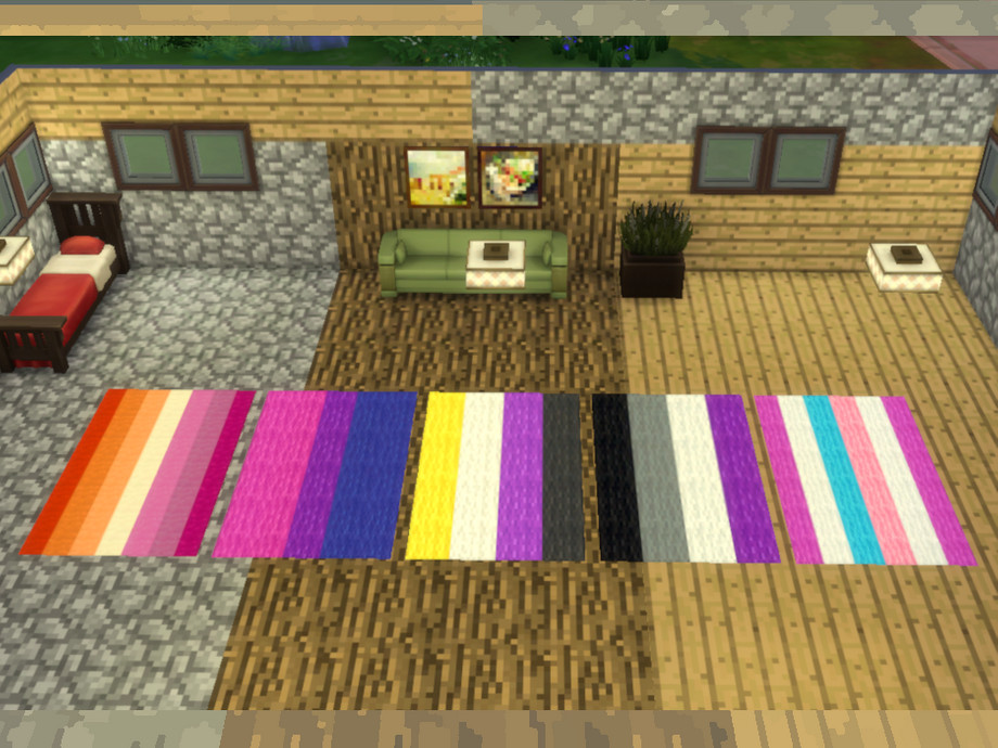 The Sims Resource - Minecraft Wool Rug - Pride Edition Part 2
