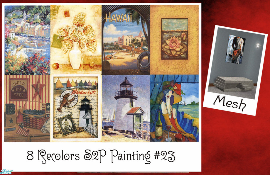 The Sims Resource - Sims2Play Painting 23 - Set 3 Recolors