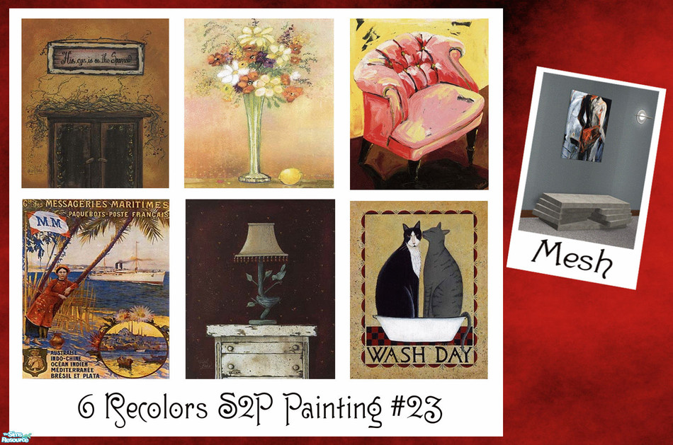 The Sims Resource - Sims 2 Play Painting 23 Recolors - Set 4
