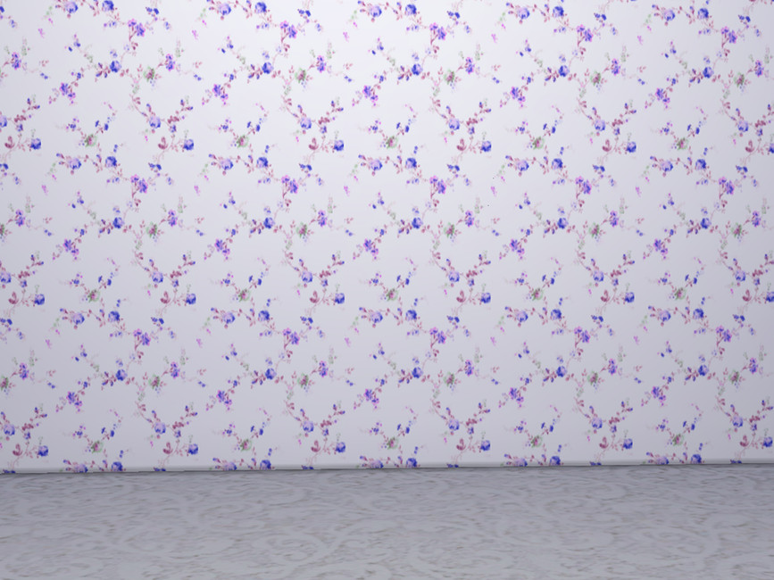 The Sims Resource - Floral wallpaper set [TS4]