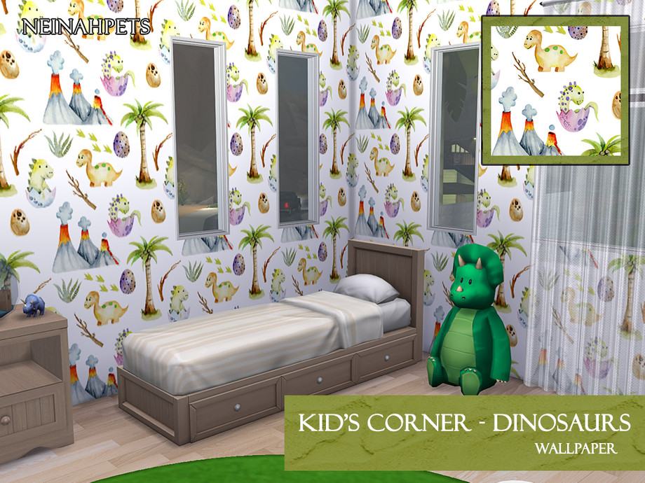 The Sims Resource | Kid's Corner - Dinosaurs Wallpaper