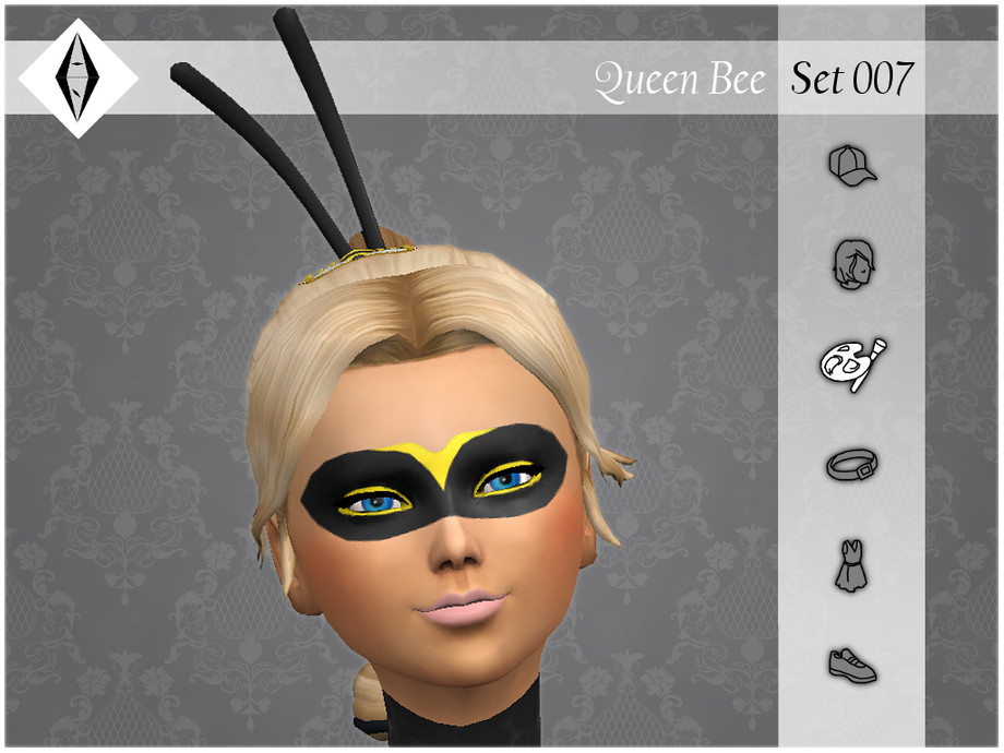 The Sims Resource | Queen Bee - Set007 - Face Paint - Mask