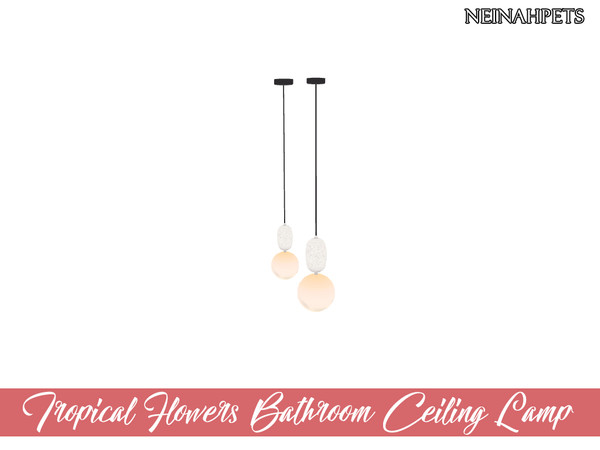 The Sims Resource | Tropical Flowers Bathroom - Ceiling Lamp