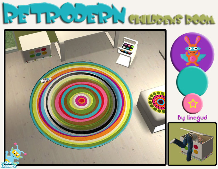The Sims Resource - Retrodern Round rug 3x3