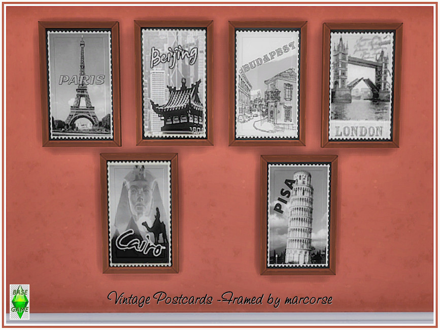 The Sims Resource - Vintage Postcards - Framed_marcorse