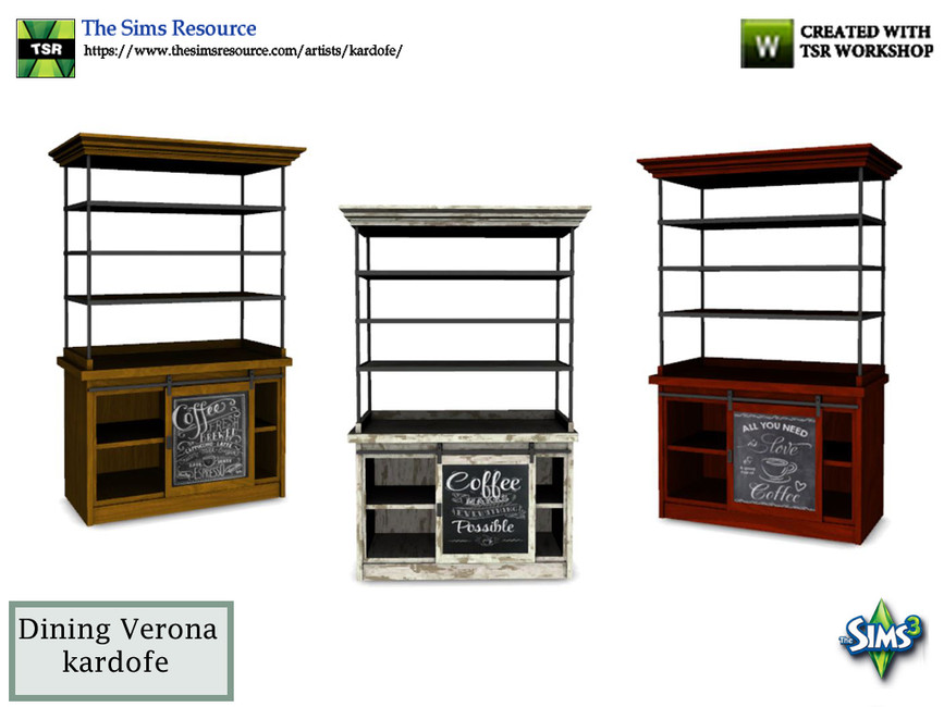 The Sims Resource - kardofe_Dining Verona_Shelving