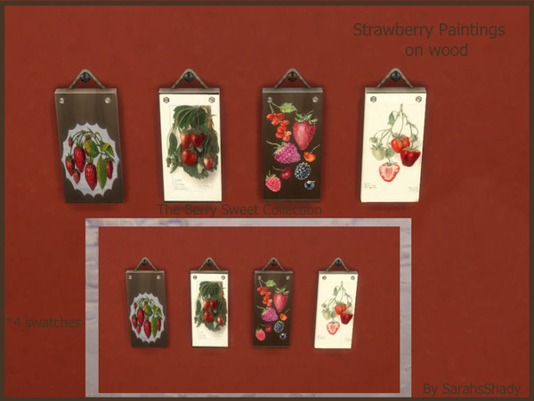 The Sims Resource | Hand painted Strawberry signs on wood-REQUIRES ...