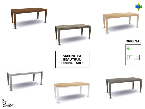 The Sims Resource | Making EA Beautiful - Dining Table Recolor