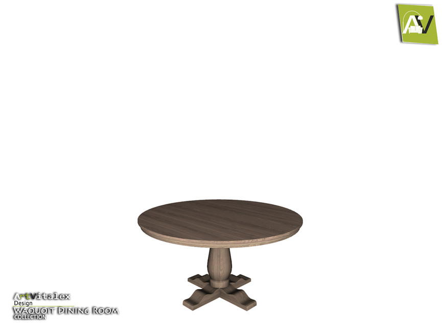 The Sims Resource - Waquoit Dining Table Shape Of Round