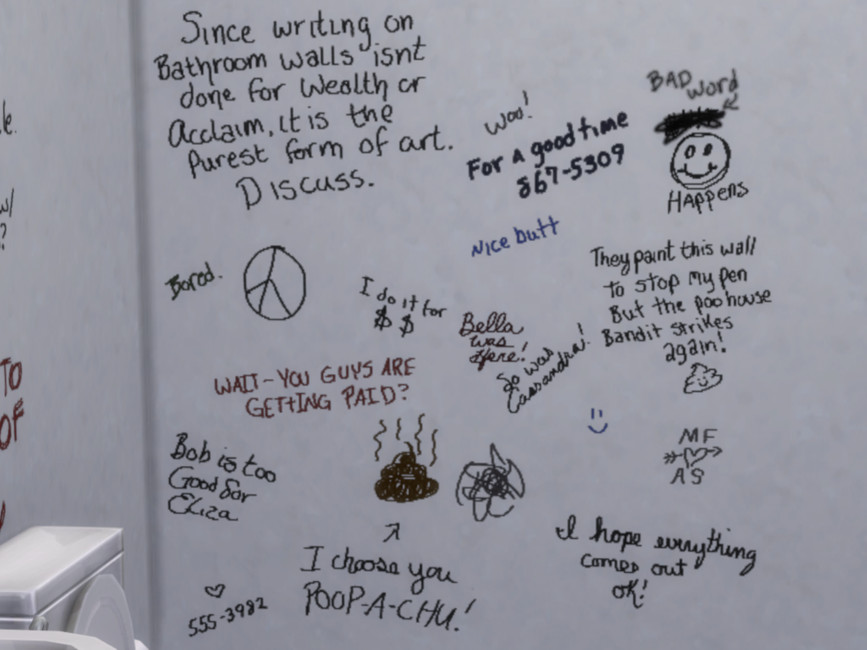 The Sims Resource - Bathroom Graffiti