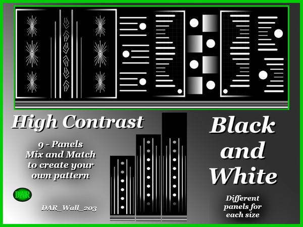 The Sims Resource | High Contrast - Black and White Wallpaper