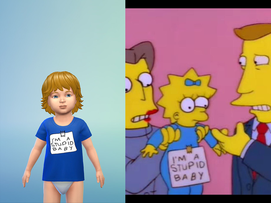 The Sims Resource | I'm A Stupid Baby Simpsons Shirt Toddlers
