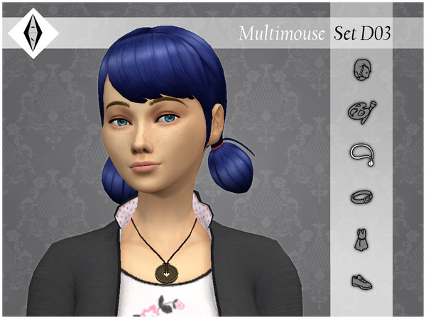 The Sims Resource | Multimouse - SetD03 - Necklace - Miraculous