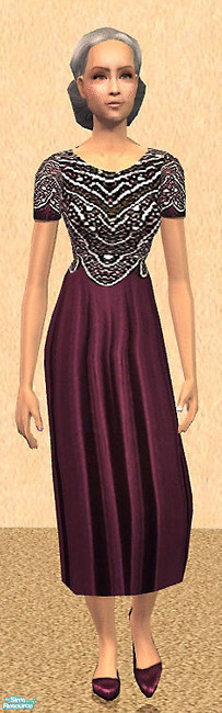 The Sims Resource - Evening a dress for elderly lady. - 2