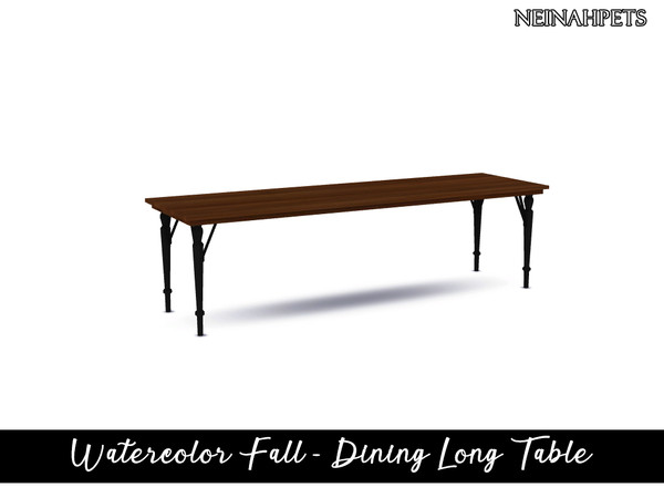 The Sims Resource - Watercolor Fall Dining - Long Dining Table