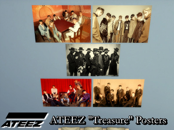 The Sims Resource | ATEEZ Treasure Posters Set 17 REQUIRES GET TO WORK