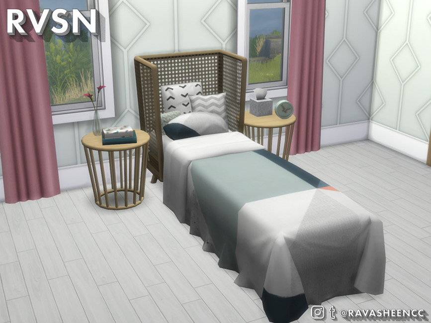 The Sims Resource - Spoiled Rattan Bedframe V2 - Single Bed