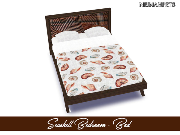 The Sims Resource | Seashell Bedroom - Bed {MESH REQUIRED}