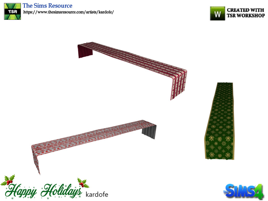 The Sims Resource - kardofe_Happy Holidays_Table runner