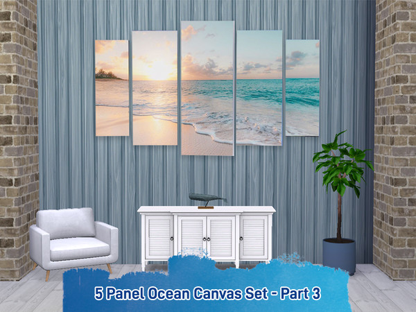 The Sims Resource | 5 Panel Ocean Canvas Set - Part 3