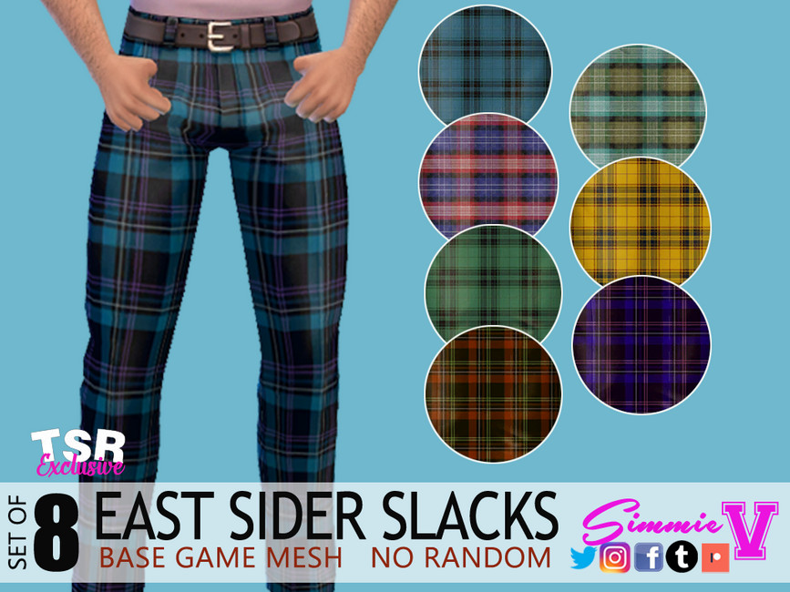 The Sims Resource - SimmieV EastSiders Plaid Slacks.