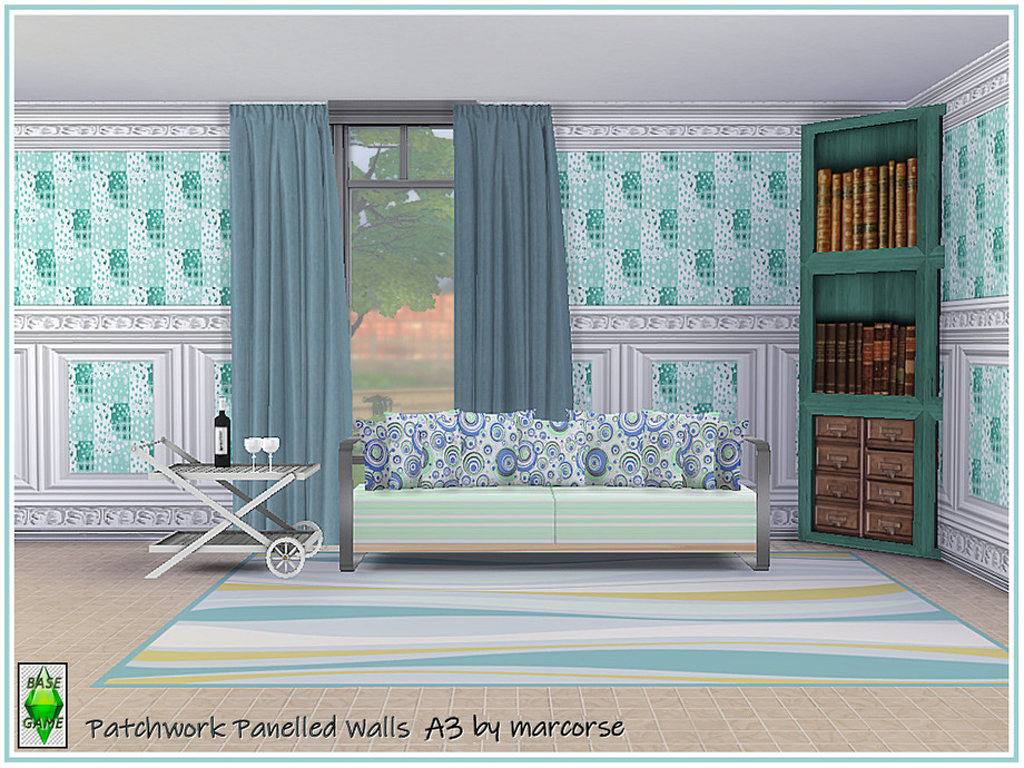 The Sims Resource | Patchwork Panelled Walls A by marcorse
