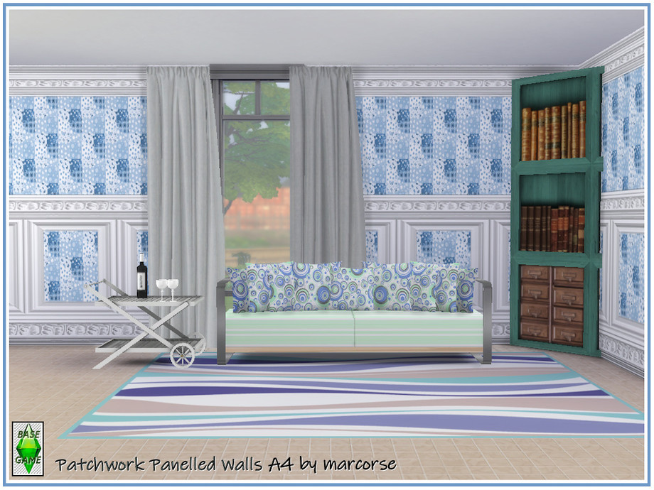 The Sims Resource | Patchwork Panelled Walls A by marcorse