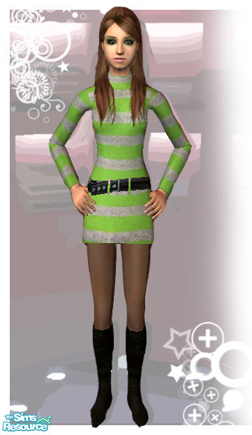 The Sims Resource | green/grey dress