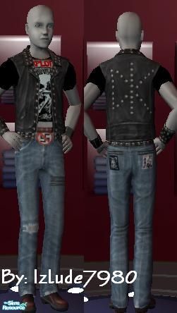 The Sims Resource - Punk Leather Vest 2