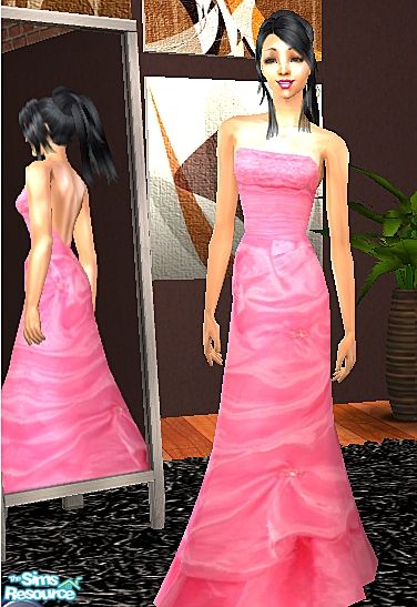 The Sims Resource | Pink Formal Gown