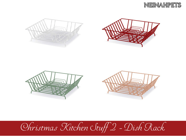The Sims Resource | Christmas Kitchen Stuff II - Dish Rack {Mesh Required}