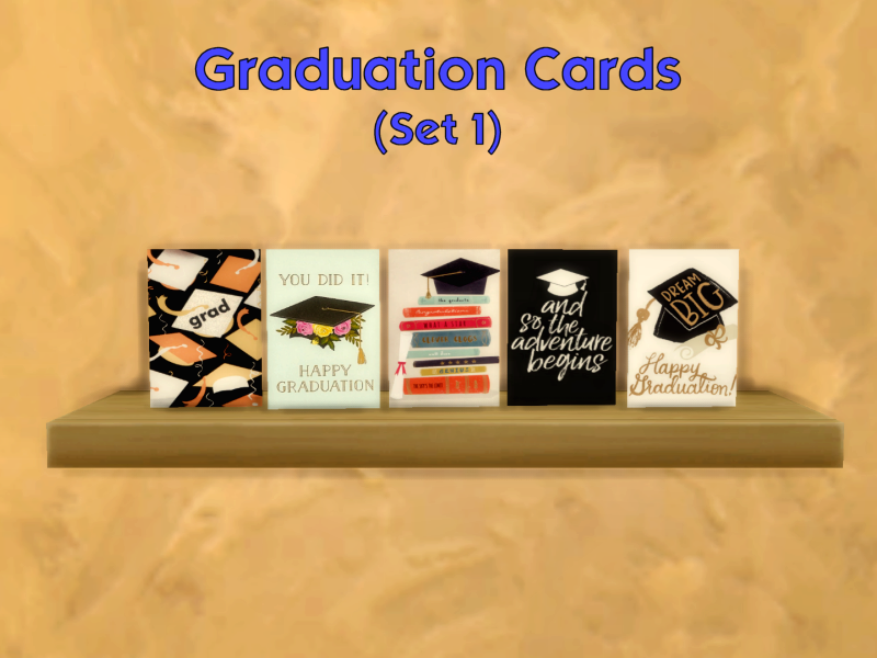 The Sims Resource | Graduation Cards (Set 1) [REQUIRES SEASONS]