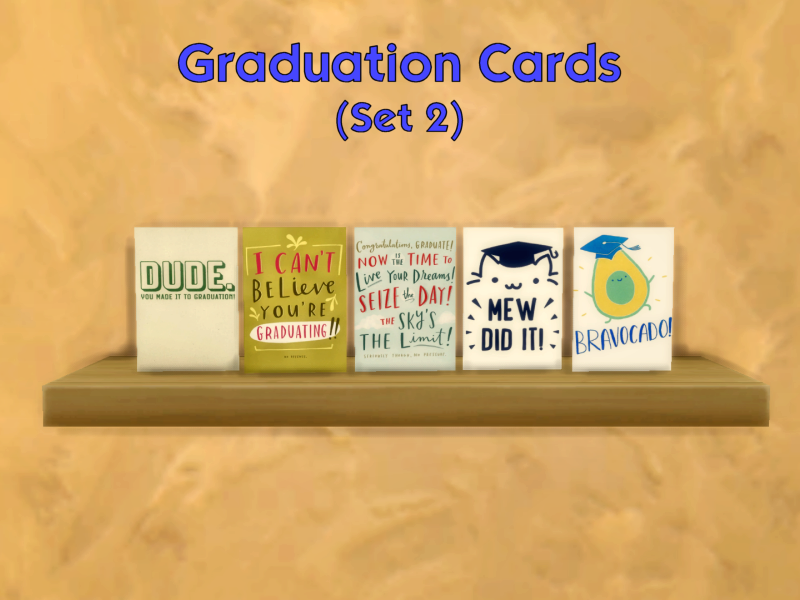The Sims Resource | Graduation Cards (Set 2) [REQUIRES SEASONS]
