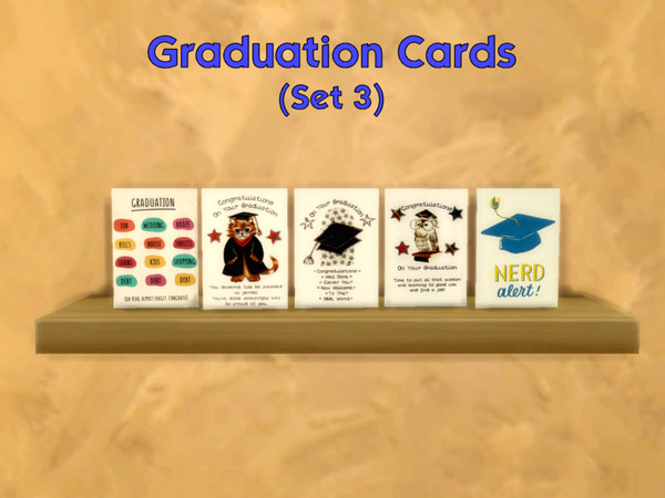 The Sims Resource | Graduation Cards (Set 3) [REQUIRES SEASONS]