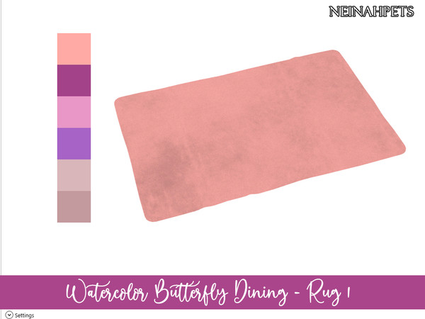 The Sims Resource | Watercolor Butterfly Dining - Rug {Mesh Required}