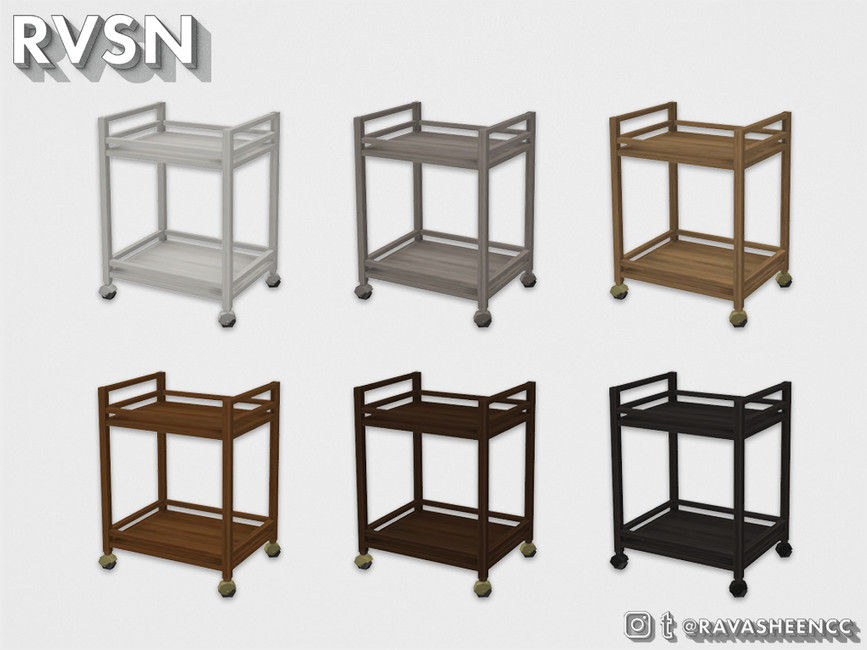The Sims Resource - Sip Sip Hooray Functional Bar Cart - Wood