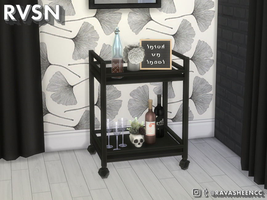 The Sims Resource - Sip Back and Relax Functional Bar Cart Set