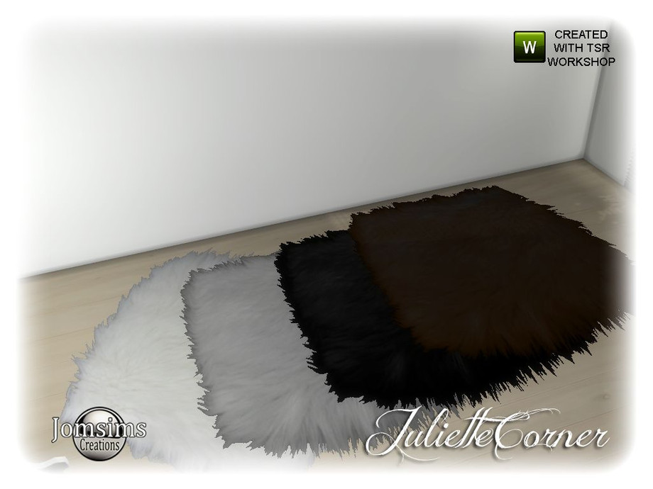 The Sims Resource | Juliette corner faux fur rug