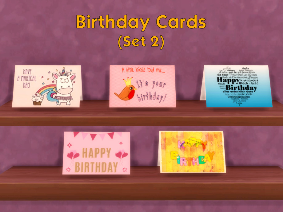 The Sims Resource | Birthday Cards (Set 2) [MESH NEEDED]