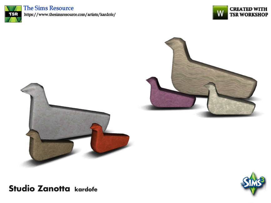 The Sims Resource - kardofe_ Studio Zanotta_Pigeons