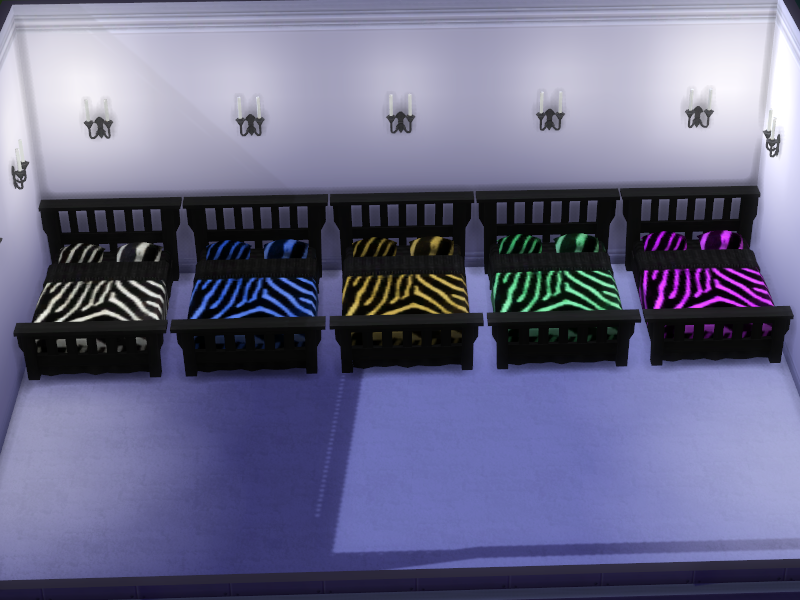 The Sims Resource | Zebra Print Bed Black Frame Pt 1