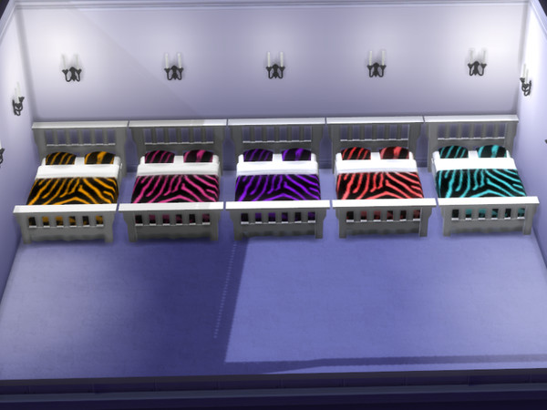 The Sims Resource | Zebra Print Bed White Frame Pt 2