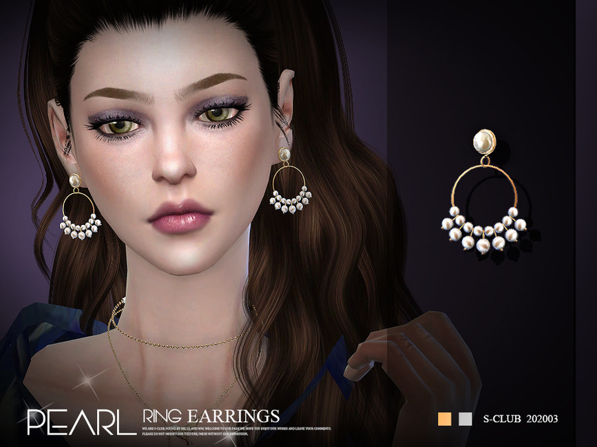 The Sims Resource - S-Club ts4 LL EARRINGS 202003