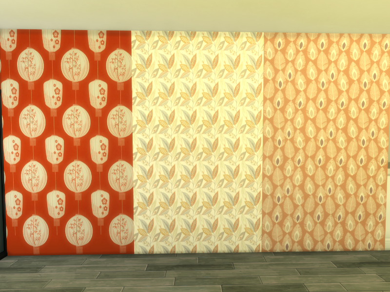 The Sims Resource | Orange Wallpaper Collection